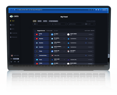 Cielo Finance: Onchain Activity Feed + Wallet Tracker