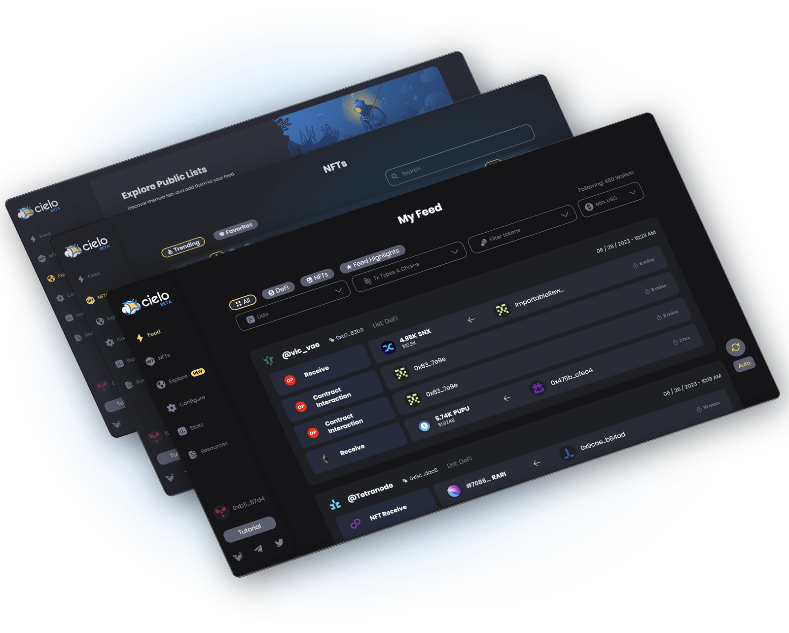 Cielo Finance: Onchain Activity Feed + Wallet Tracker